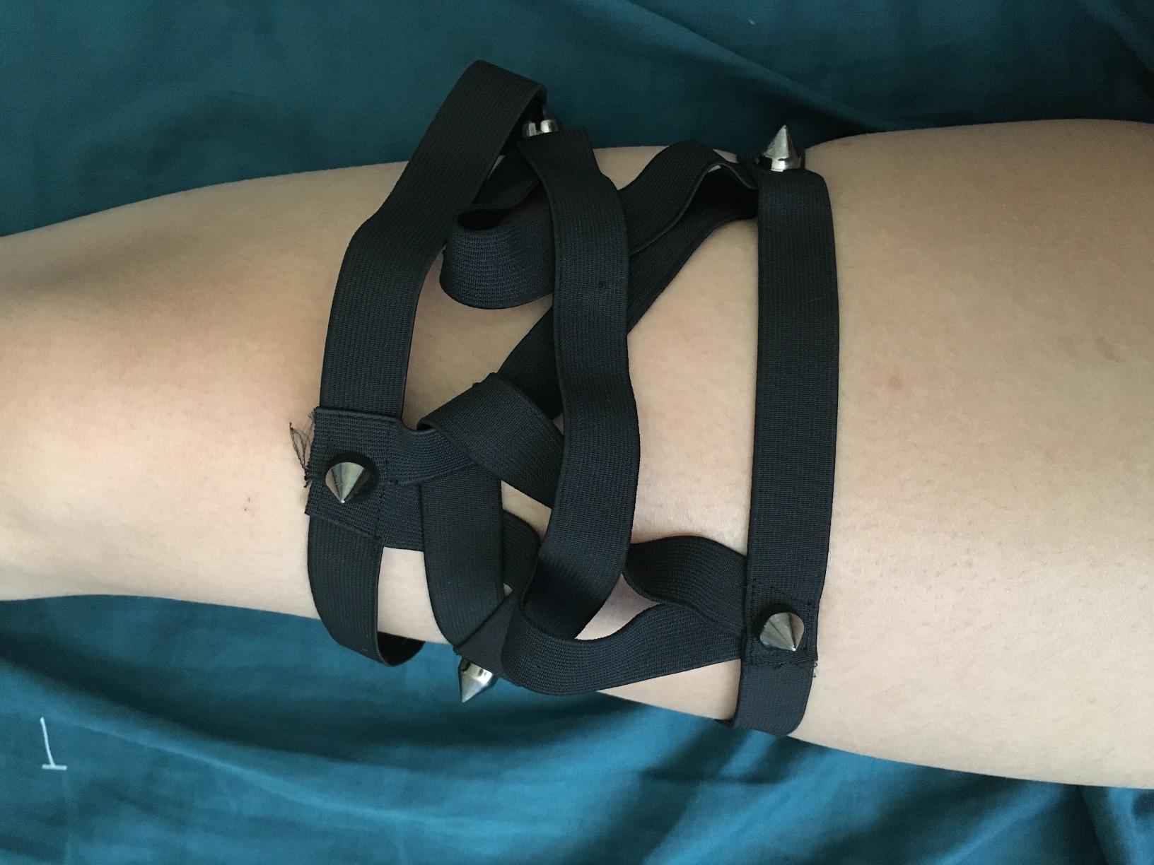 Amazon.com: Efashionmx Womens Spiked Studded Leg Garter Harness Set ...