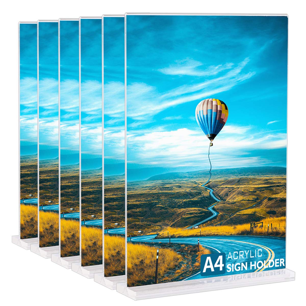 Buy (6 Pack) Acrylic Sign Holder A4, Plastic A4 Sign Display Stands ...