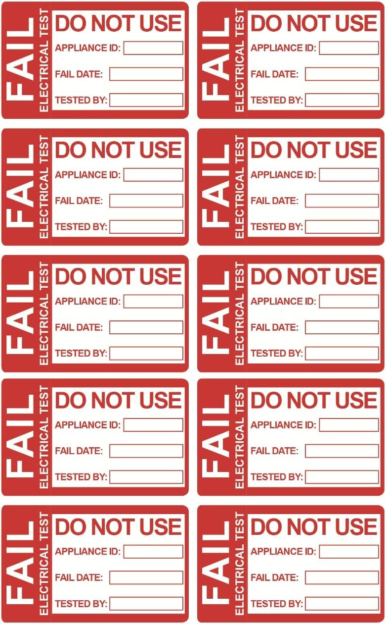 Pat Testing Stickers, 500PCS Pass & 50PCS Fail Pat Testing Labels, 1×1. ...