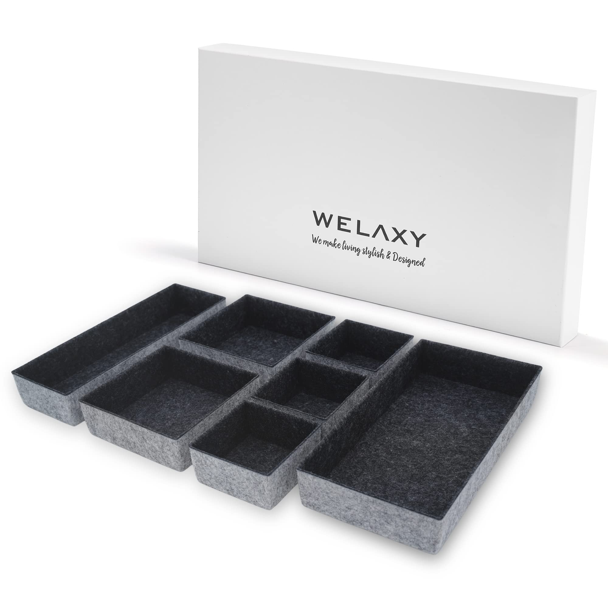 Welaxy Deluxe drawer organizers multi-purpose storage box junk bins for ...