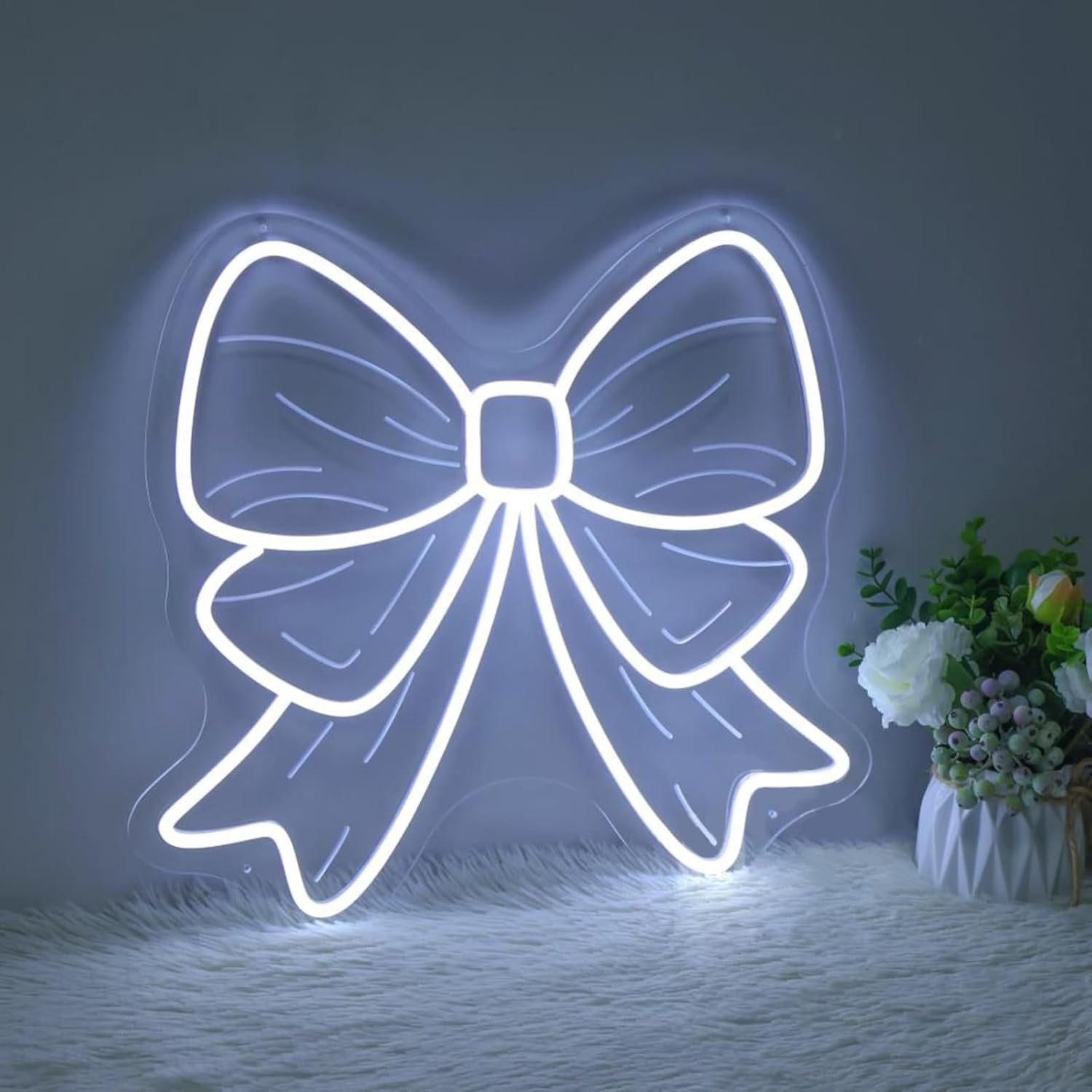 Amazon.com : Bow Neon Sign LED Lights for Wall Decor Girls Room Beauty ...