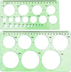 2 Pcs Circle Drawing Template, Circle Template Plastic Templates ...