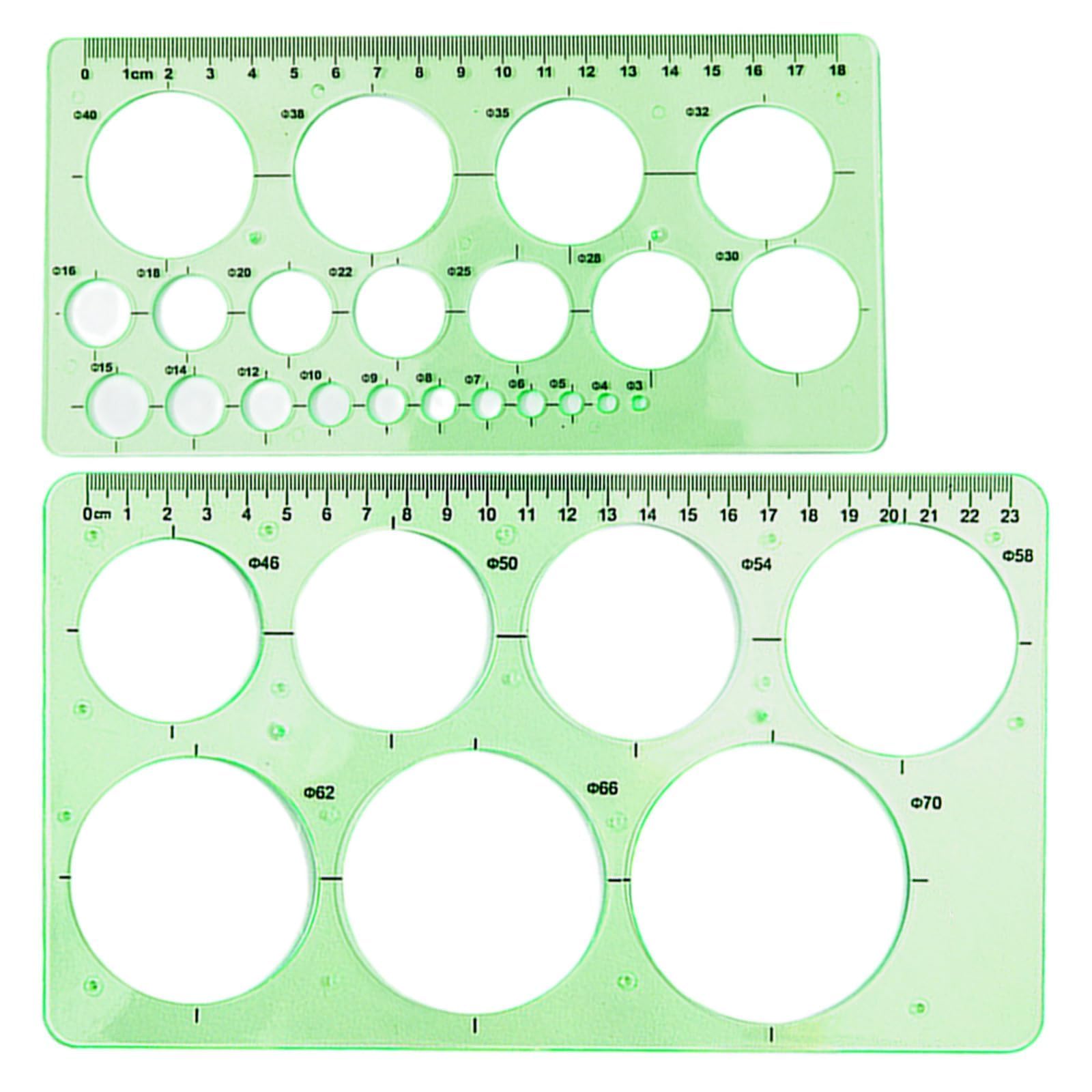 2 Pcs Circle Drawing Template, Circle Template Plastic Templates ...