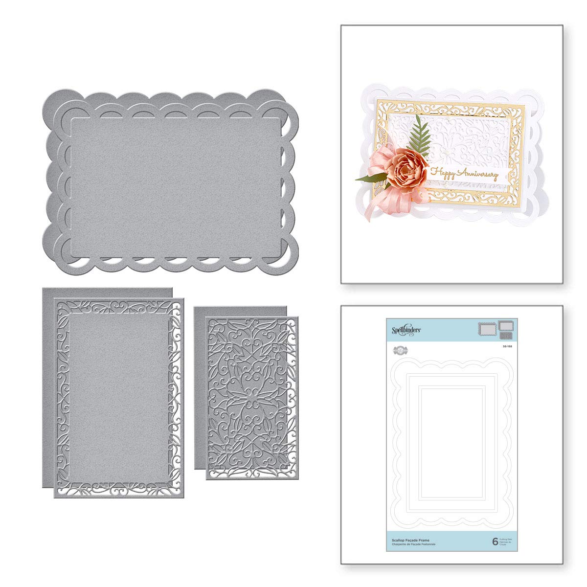 Spellbinders Scallop Facade Frame Dies From Make A Scene Collection ...