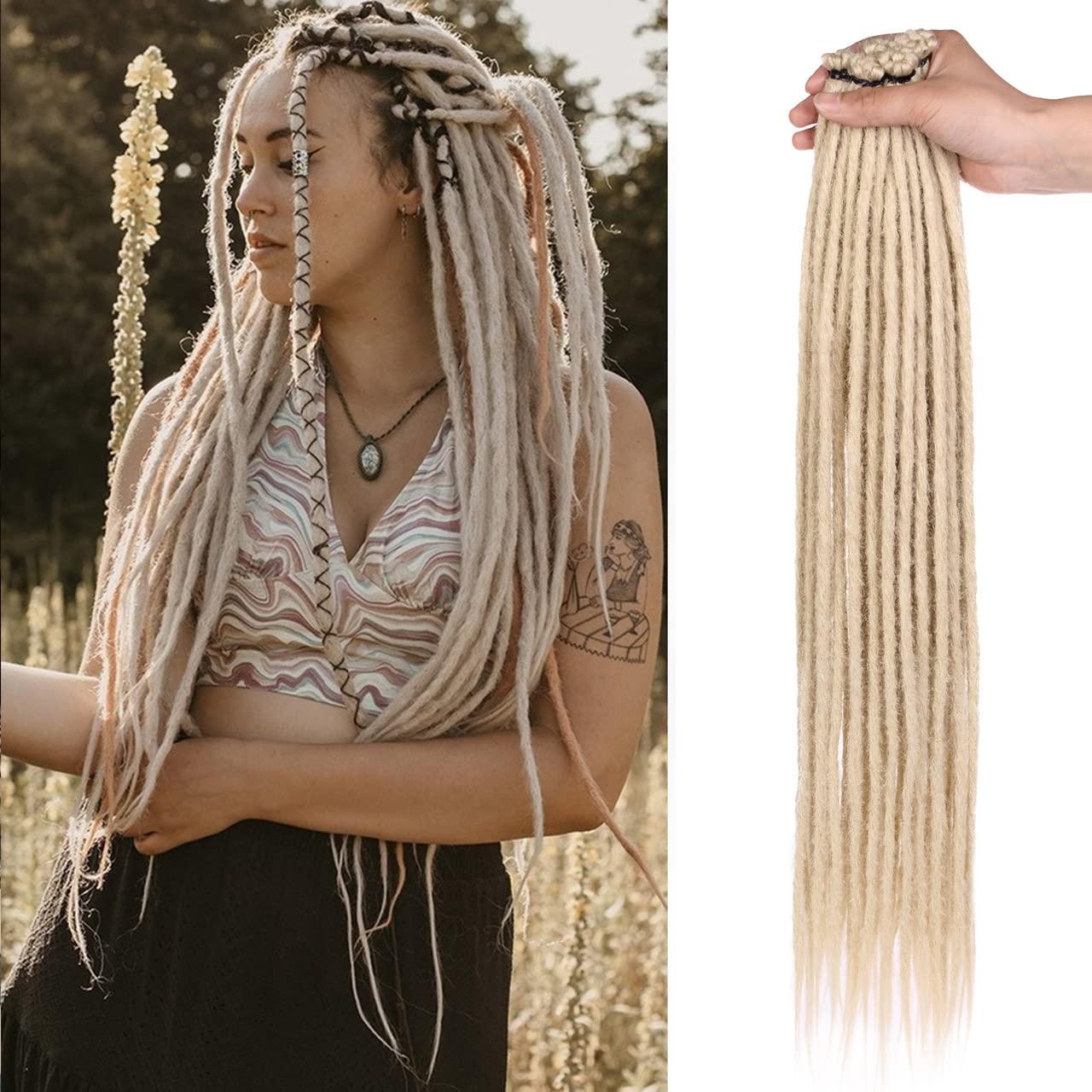 Amazon.com : ZRQ Blonde Dreadlock Extenisons 30 Strands Fake Dreads ...