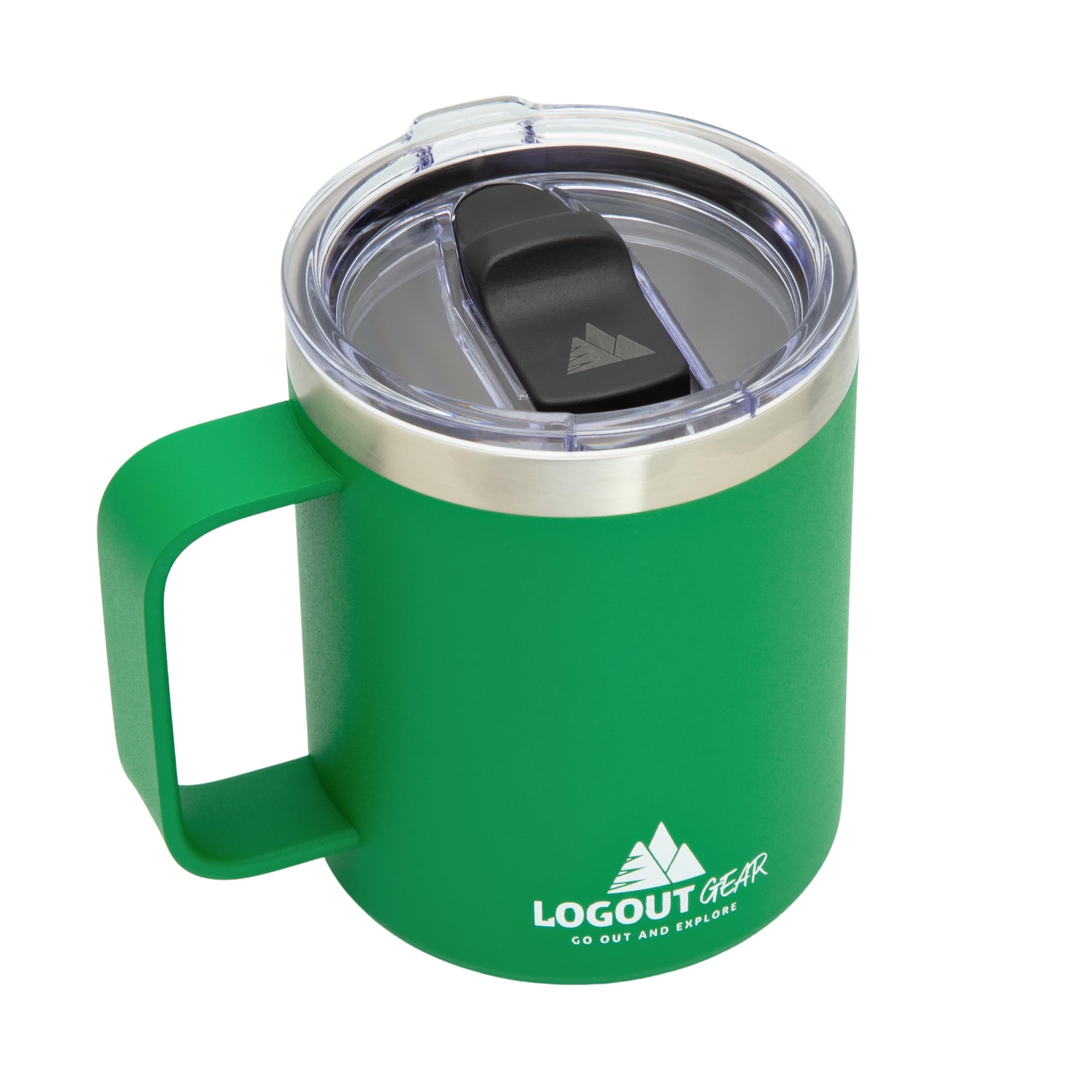 Logout Gear 12oz Coffee Mug Tumbler for Camping with Lid and Handle ...