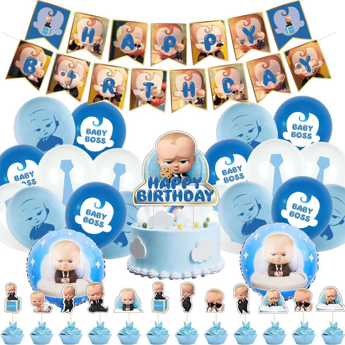 Boss Baby Birthday Balloons Boss Baby Theme Party Decorations Happy ...