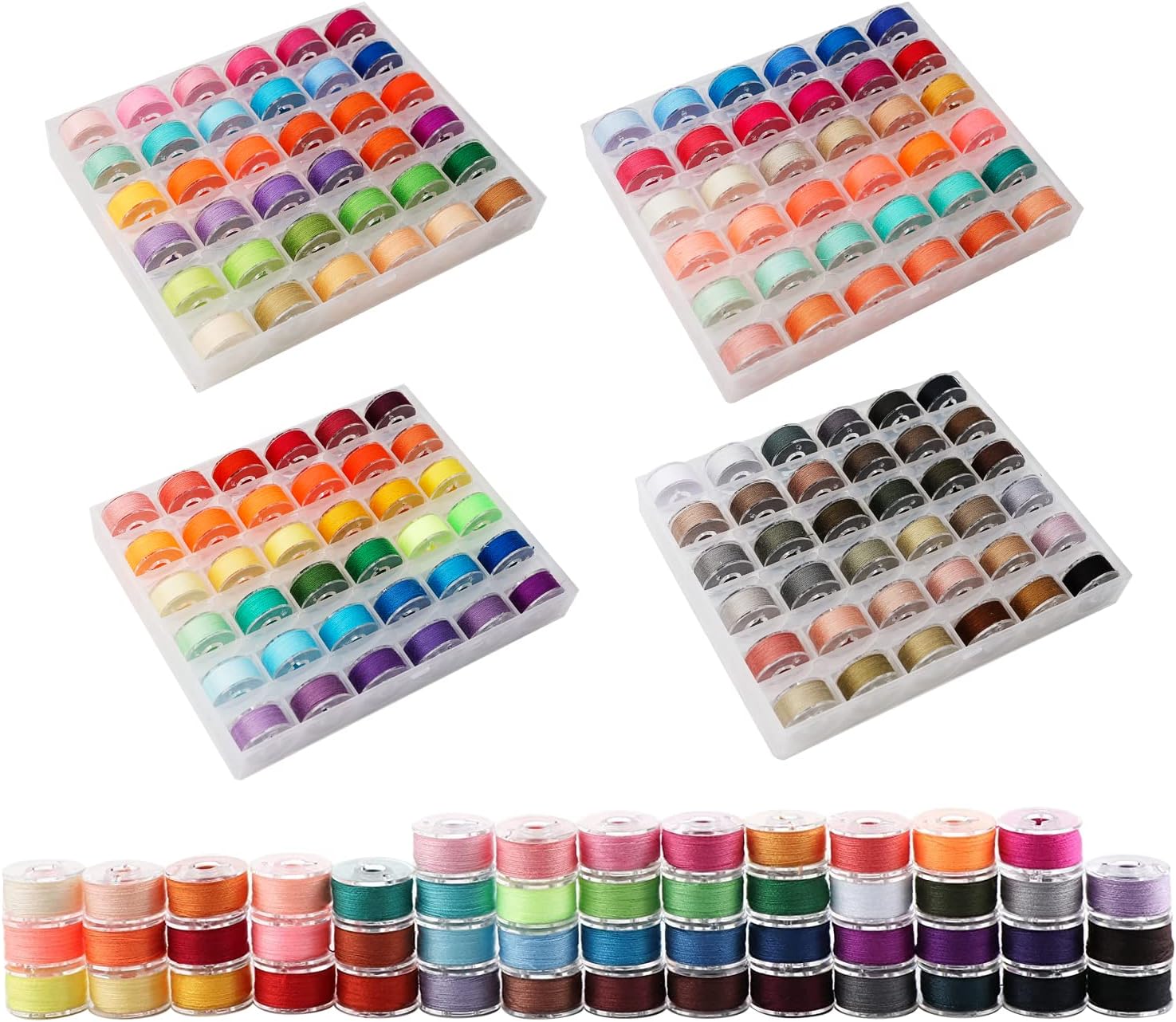144Colors Prewound Bobbin Thread Plastic Size A SA156 Class 15 ...