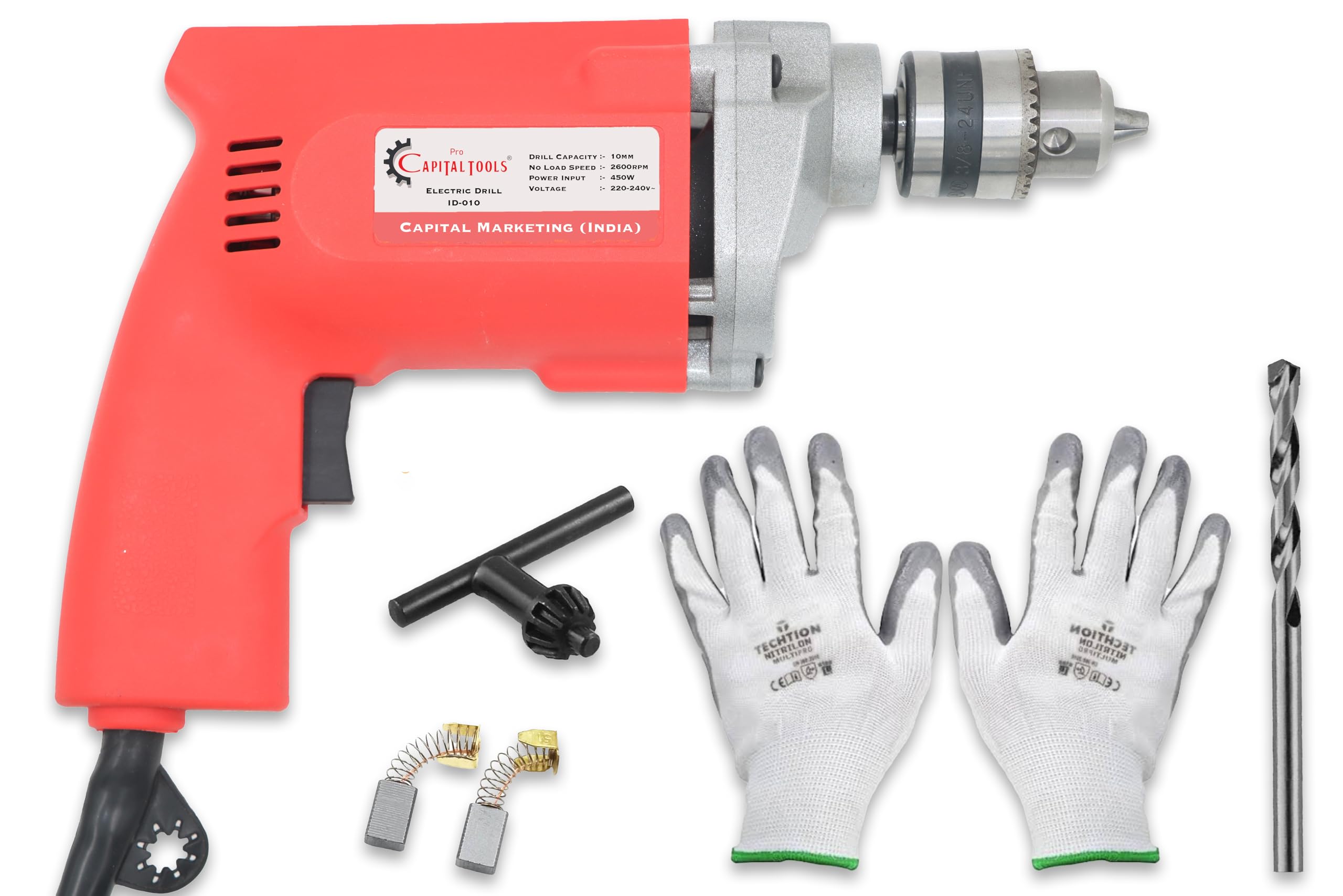 ProCapital Tools10mm powerful 450 Watt Drill Machine for Wall, Metal ...