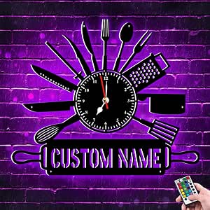 Amazon.com: Personalized Kitchen Wall Clocks with Spoons and Forks ...