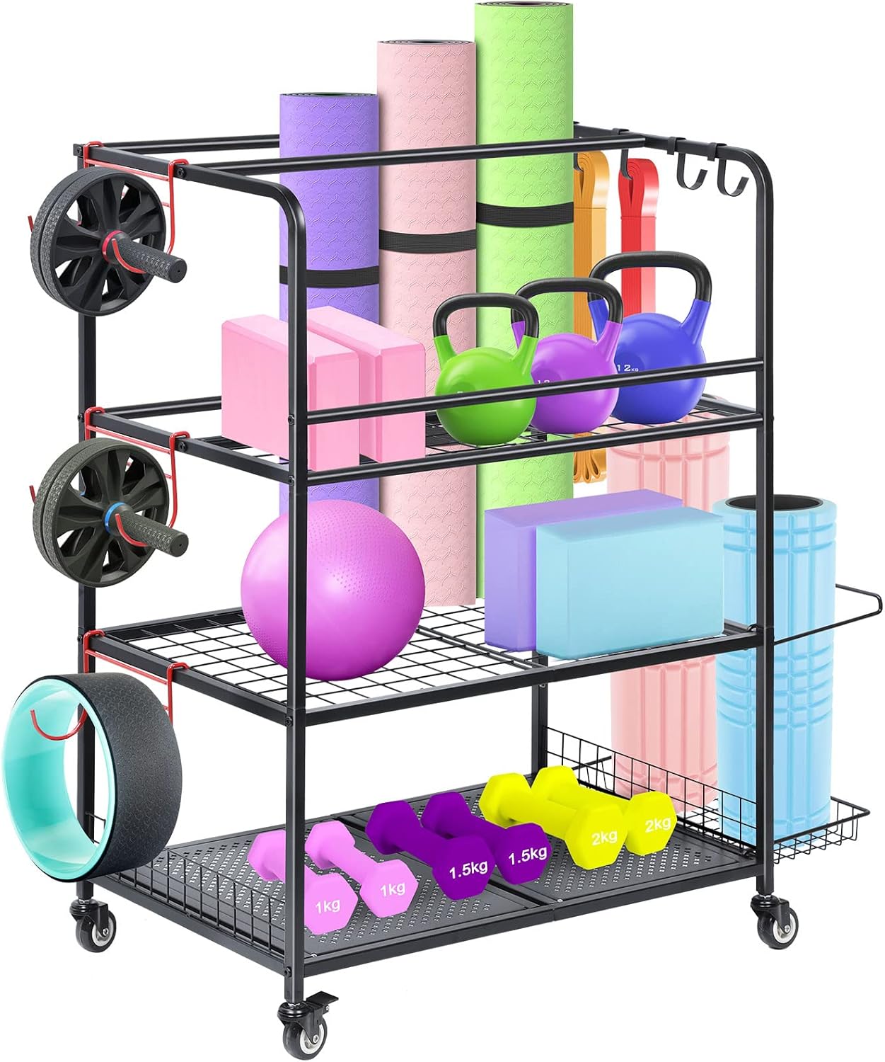 Amazon.com : Home Gym Storage Rack, Yoga Mat Storage Racks Workout ...