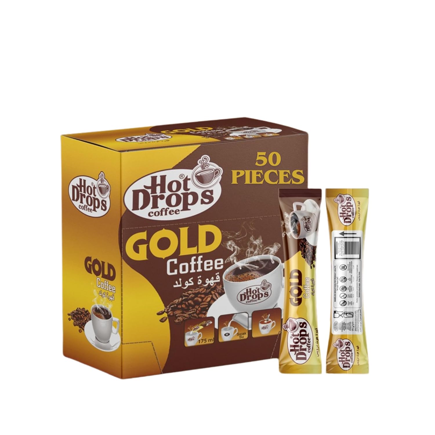 Amazon.com : Hot Drops Instant Coffee, Instant Gold Pocket Coffee ...