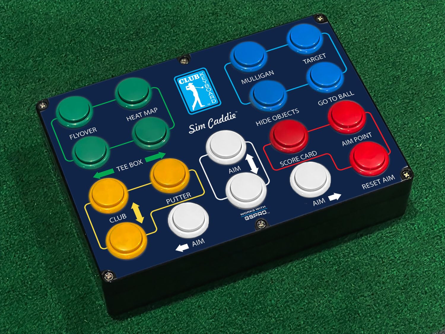 Amazon.com : Club Keyboard GS Pro Sim Caddie Golf Simulator Control Box ...