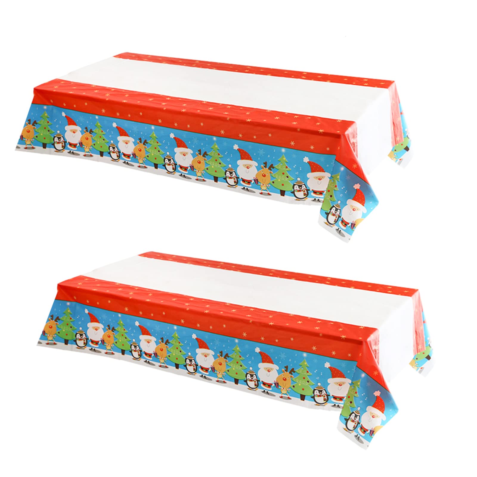 2pcs Christmas Table Cloth Disposable Red Paper Tablecloths, 137*274cm ...