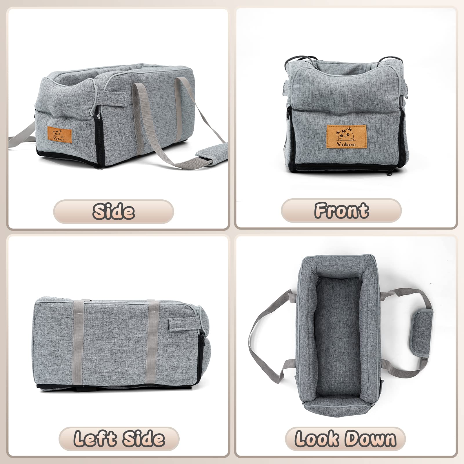 Yokee Dog Car Seat, Fully Detachable and Washable Dog Booster Seat for ...