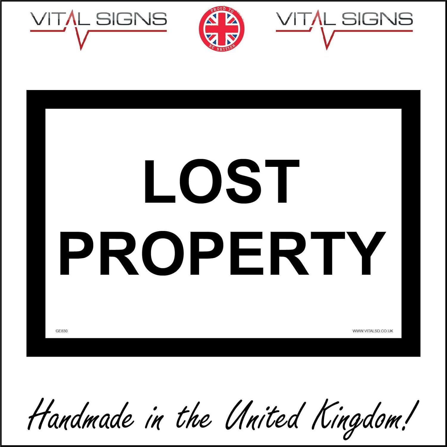 GE830 Lost Property Sign Missing Mislaid Airport Train Station Office ...