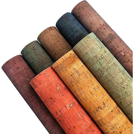 Amazon.com: OZXCHIXU 8 pcs/Set Colored Cork Faux Leather Sheets,Thin ...