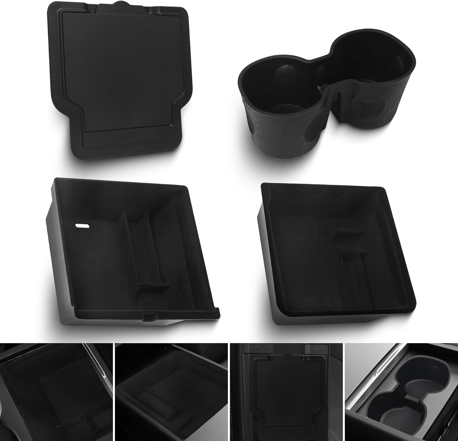 (4 PCS) Center Console Organizer Tray for 2026 2025 Model Y Juniper ...