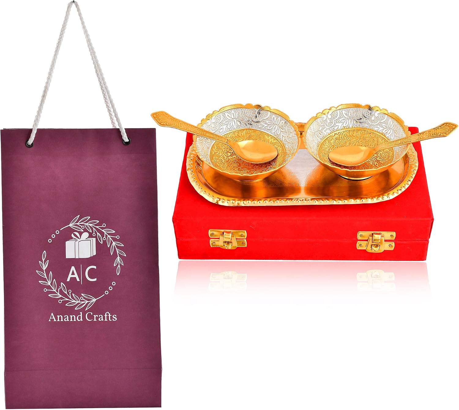 Amazon.com | AC Anand Crafts Plated Traditional Wedding Gift Set ...