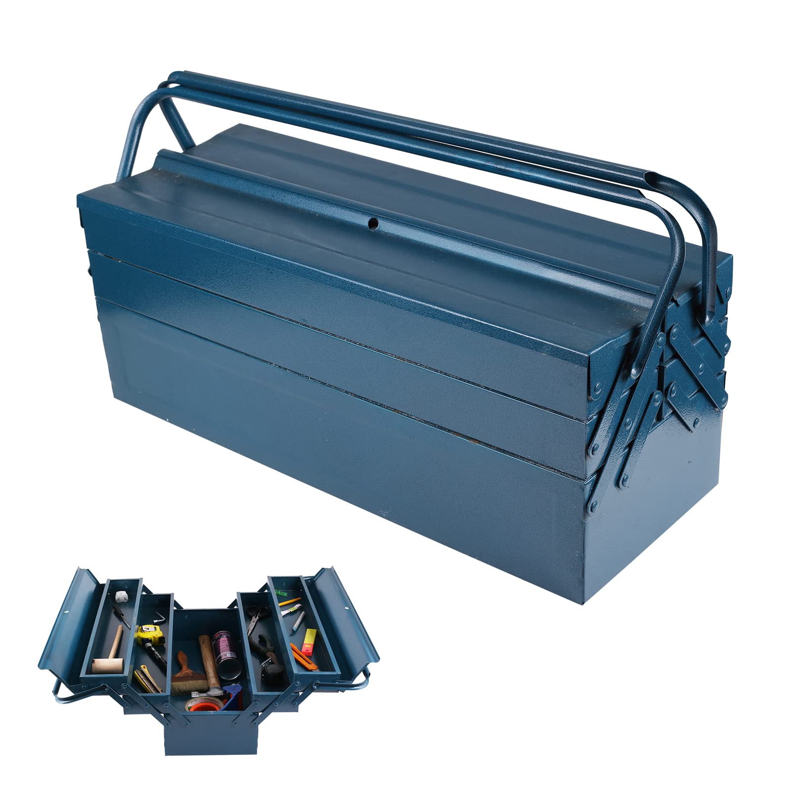 DGWHT 21 Inch Cantilever Metal Tool Box, Portable 5-Tray Steel Tool ...