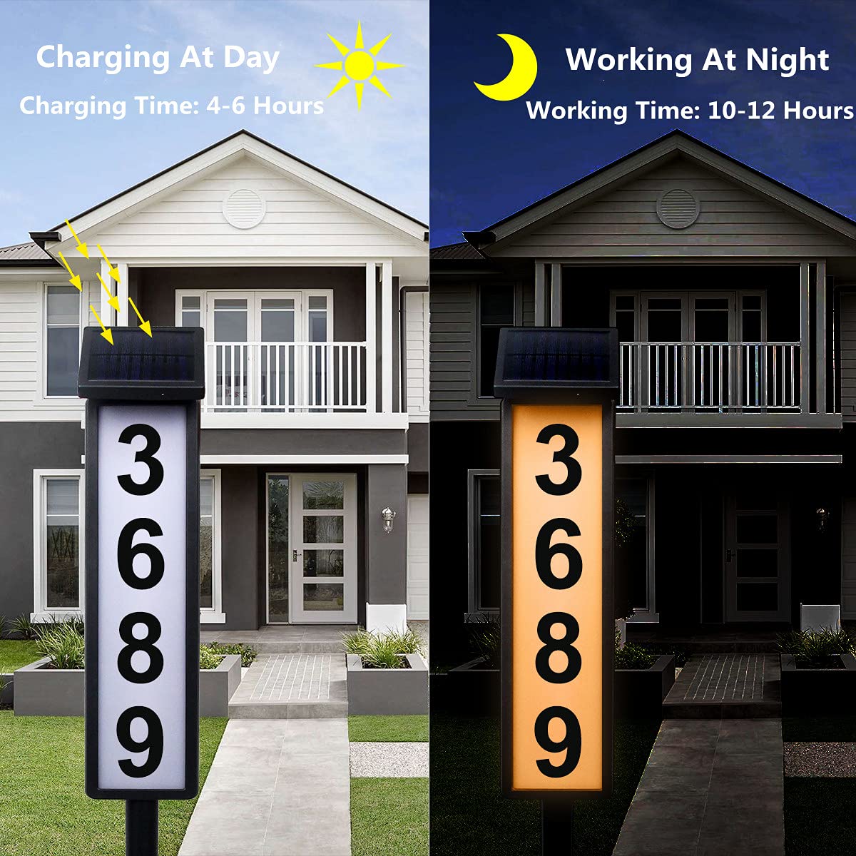 Snapklik.com : FLSEPAMB Solar Address Sign Lighted Solar House Numbers ...