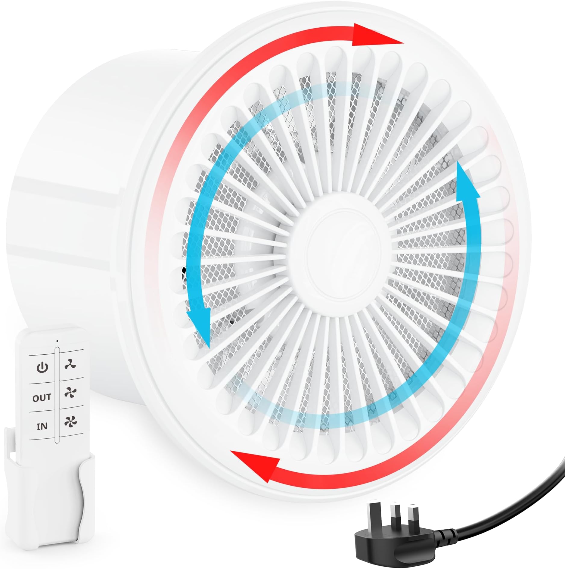 HG Power 150mm Reversible Extractor Fan with Remote Control, Two-way ...