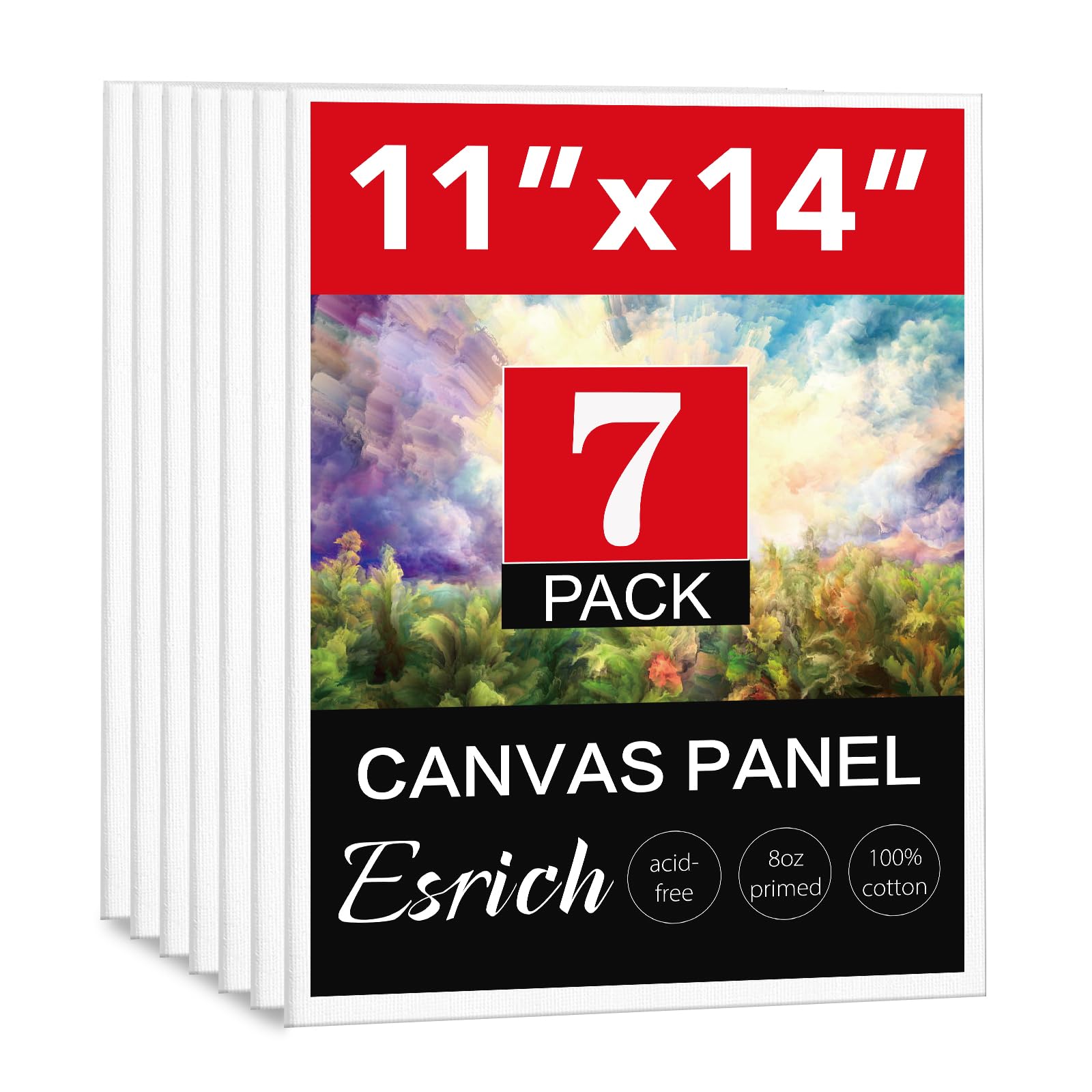 Amazon.com: ESRICH Canvas Boards for Painting, 7 Pack Canvases for ...