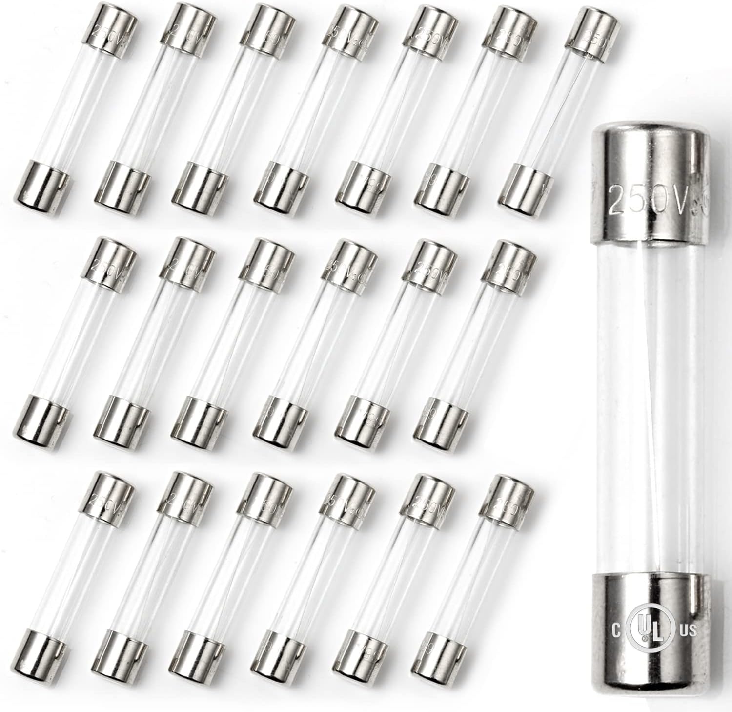 QBGTFAK 15 Values150pcs Quick Blow Glass Tube Fuse Assorted Kit 6x30mm ...