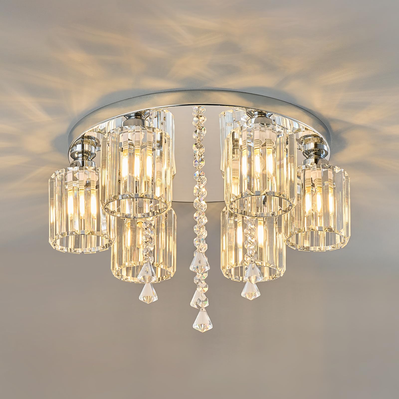 zhllmq Semi Flush Mount Ceiling Light, 6-Light Close to Ceiling Light ...