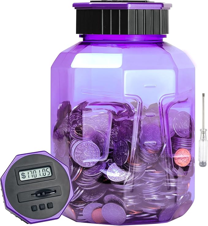 Amazon.com: X-Large Piggy Bank for Adults Kids, Vcertcpl Digital Coin ...