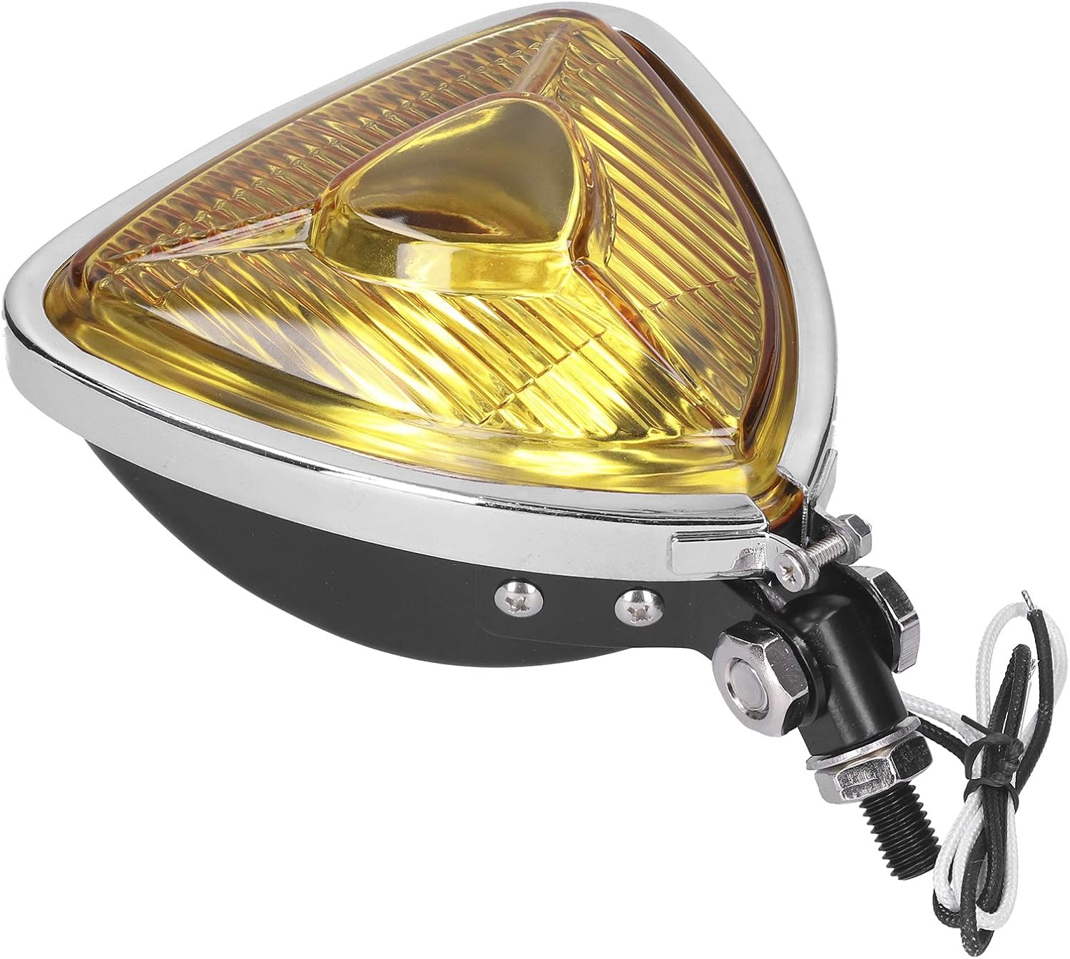 Faro de moto + faro de motocicleta, 12 V 55 W retro faro triangular ...