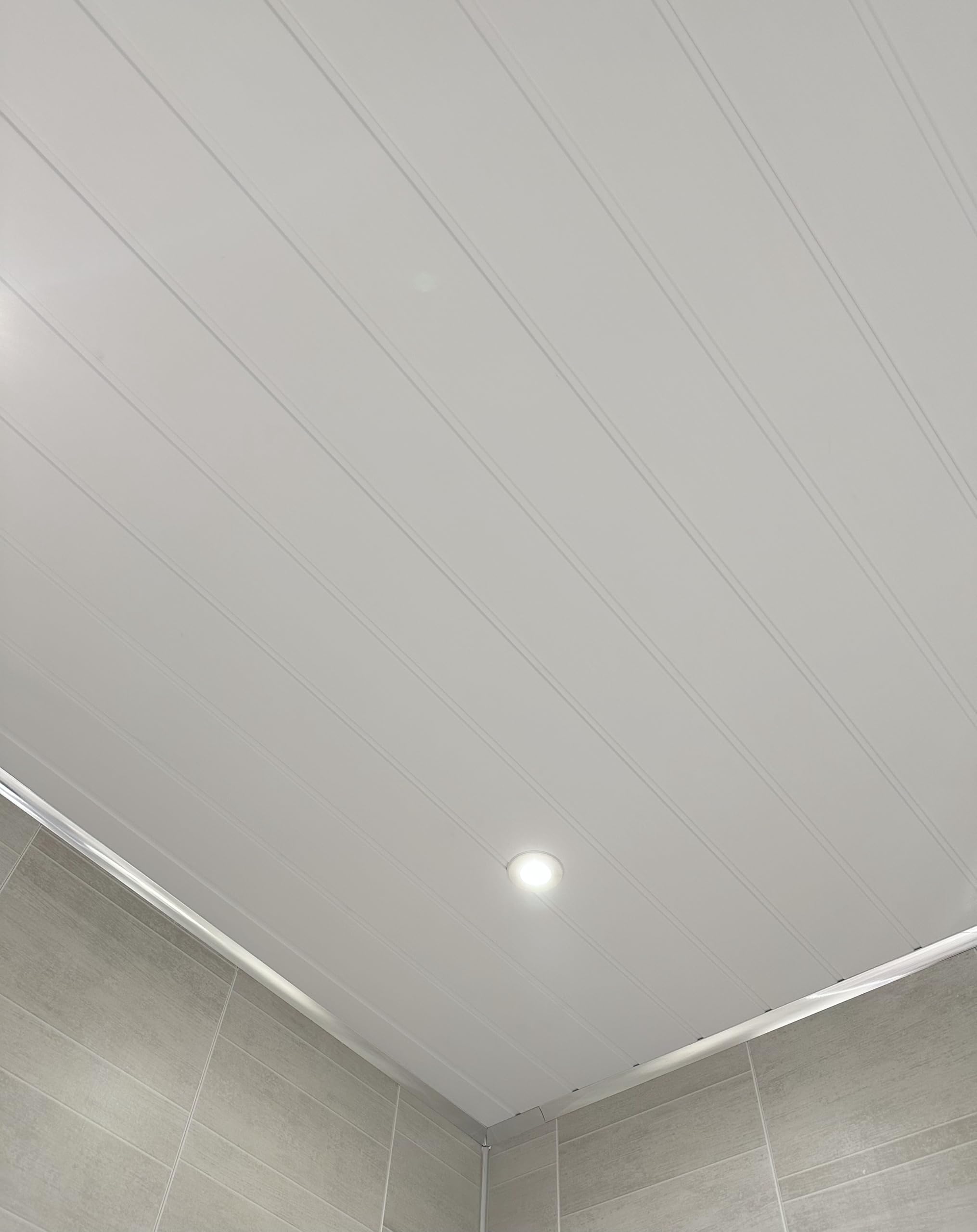 Pvc Bathroom Ceiling Cladding Light Grey Small Tile PVC Wall Panels