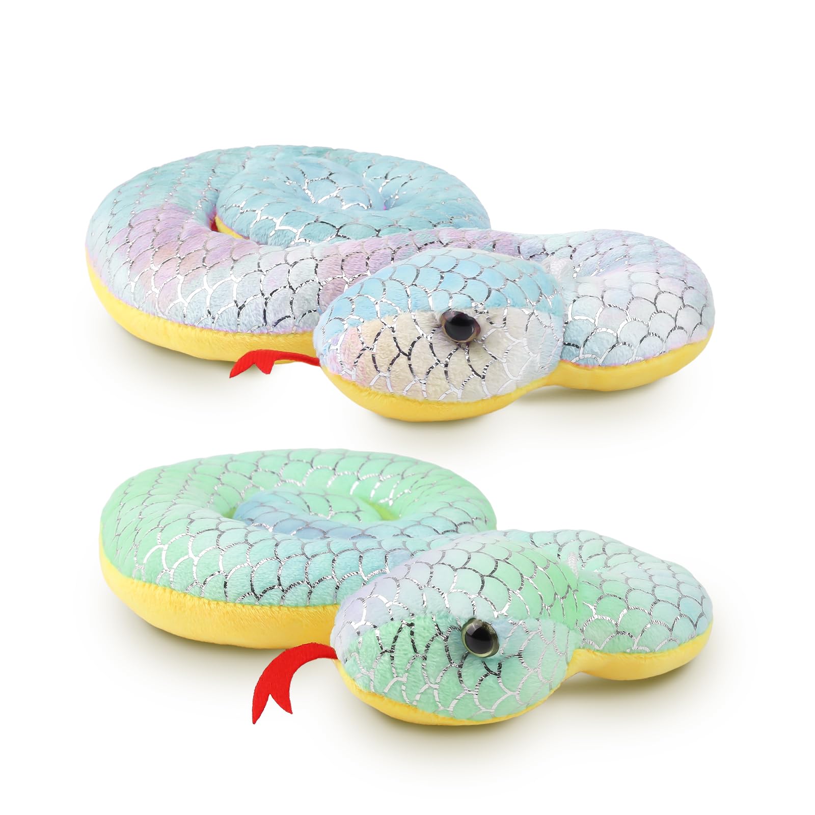 Anboor 2 Pcs Snake Stuffed Animals, Small Snake Plush Toys, Lifelike ...