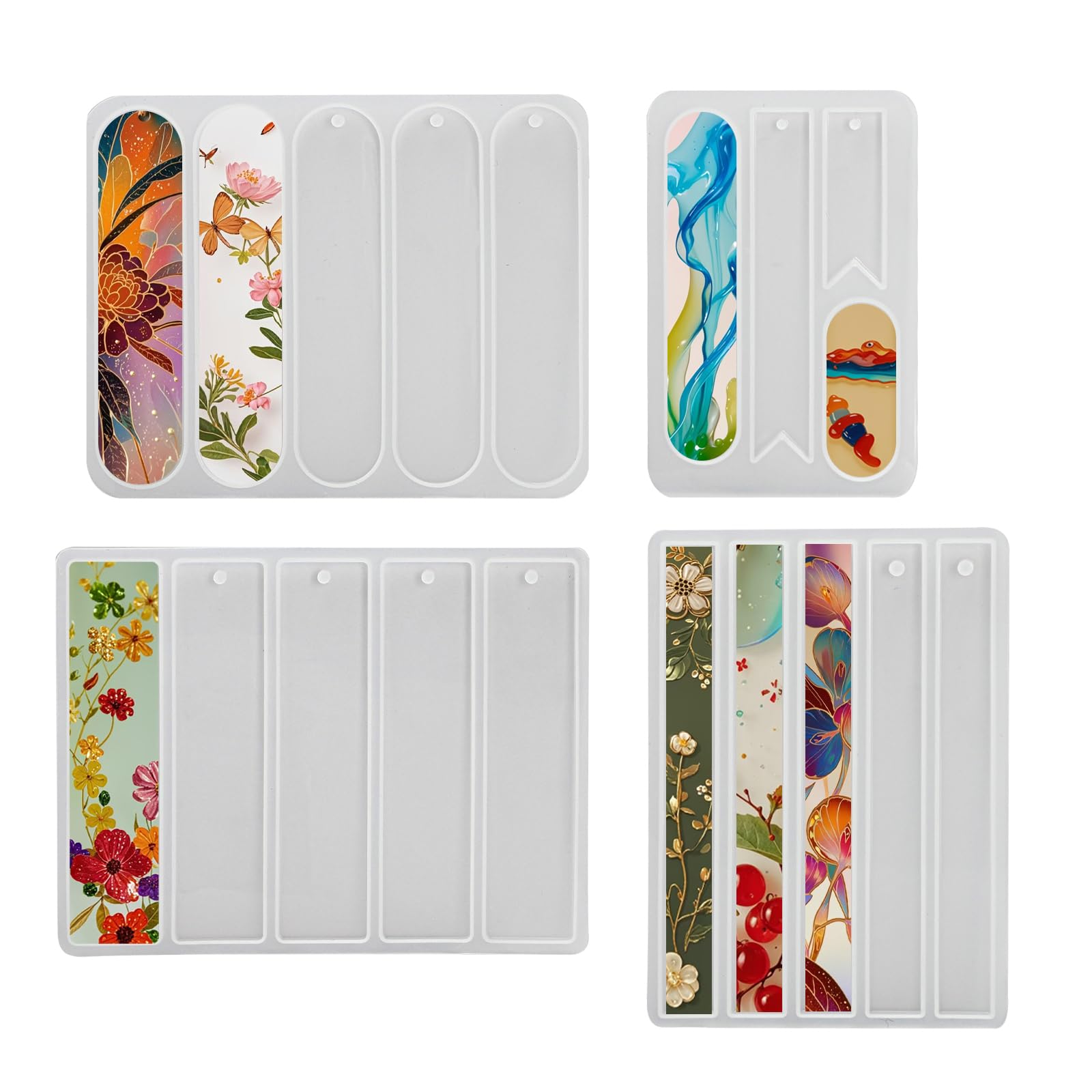 Amazon.com: Silicone Bookmark Molds, Set of 4 Shiny Bookmarks, Reusable ...