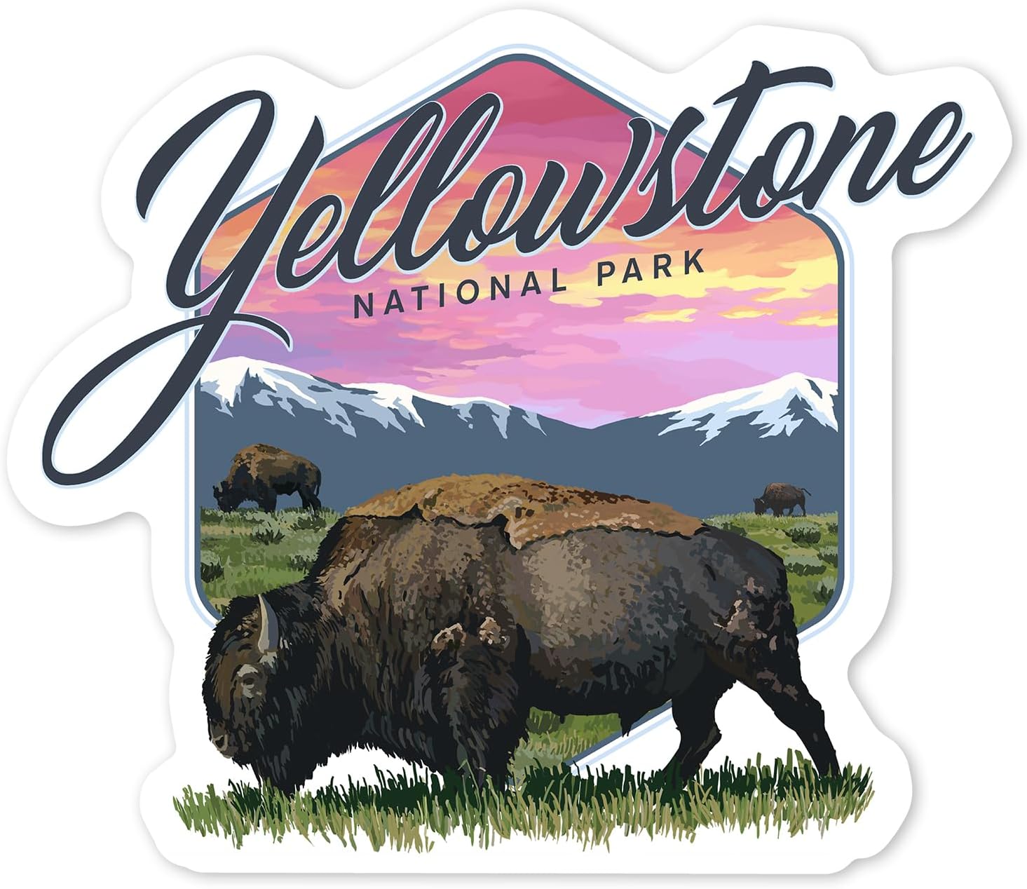 Amazon.com - Yellowstone National Park Vinyl Decal Sticker 3.5 X 2.9 ...