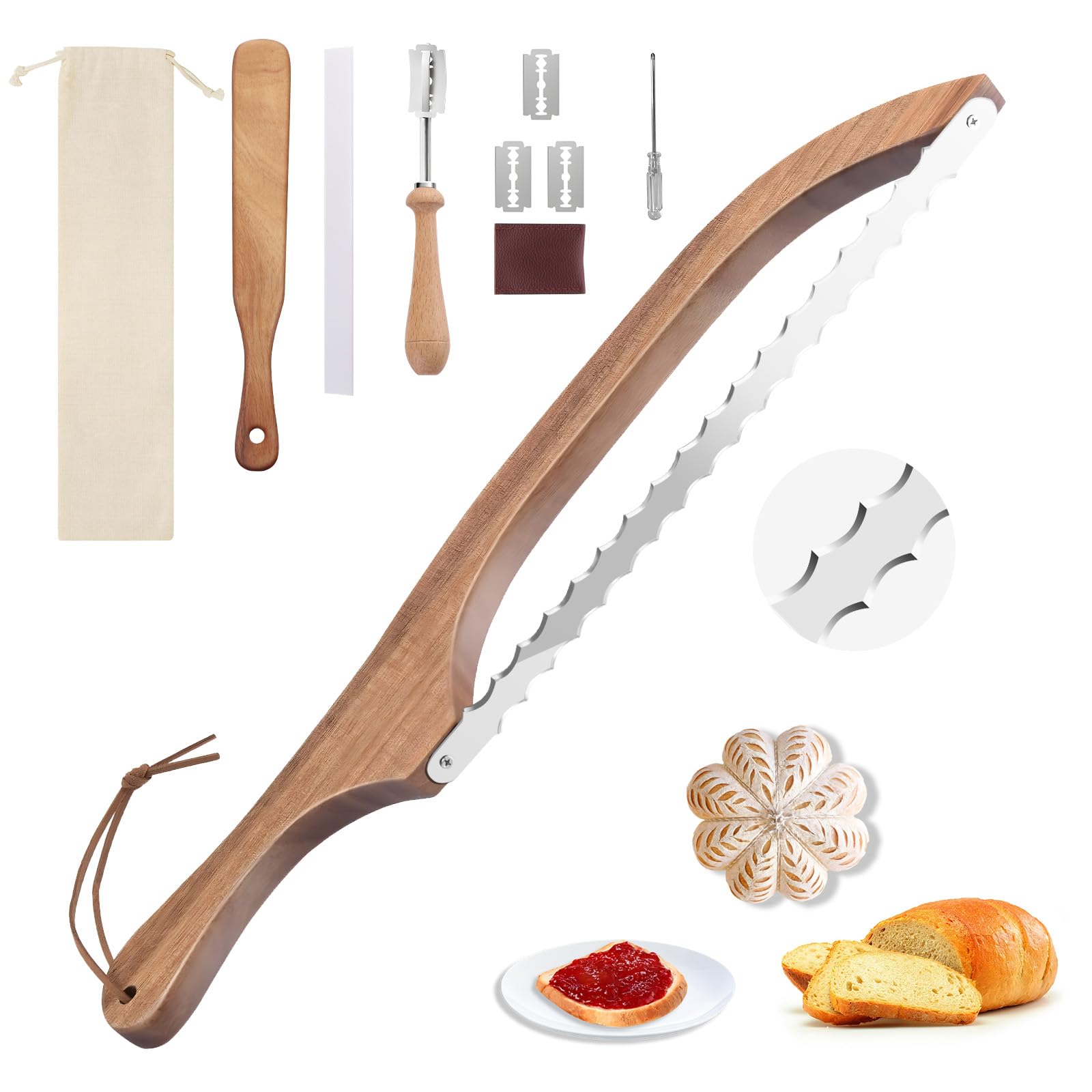 Amazon.com: Bread Knife Slicer For Homemade Bread,Sourdough Bread Knife ...