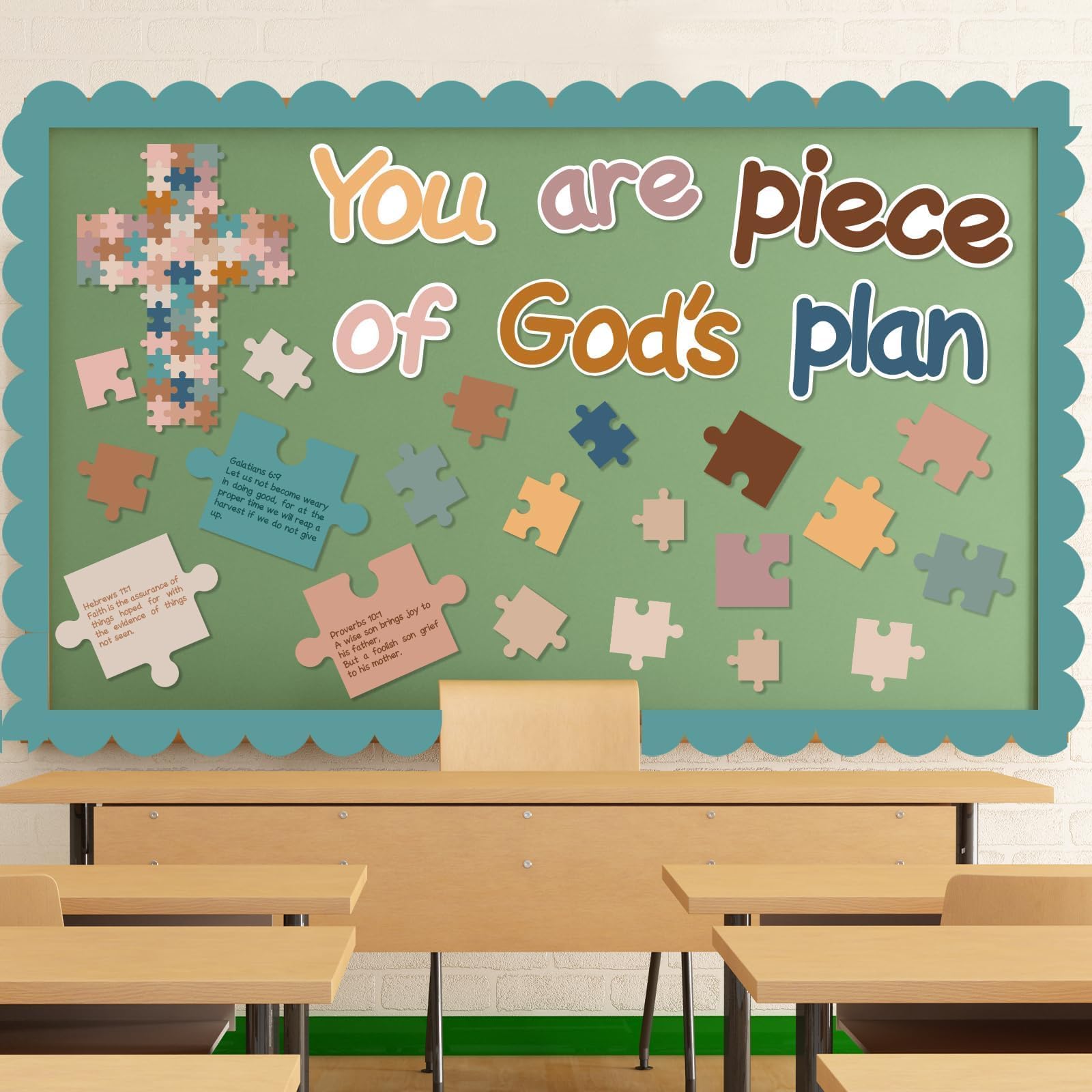 Snapklik.com : Christian Bulletin Board Decorations, Puzzle Pieces For ...