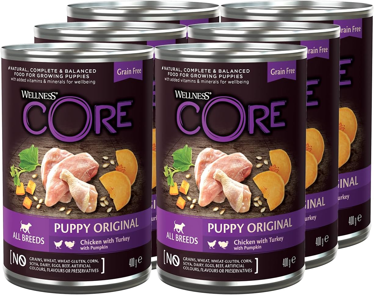 Wellness CORE Puppy Original, 6 x 400g, Chicken & Turkey, Puppy Food ...