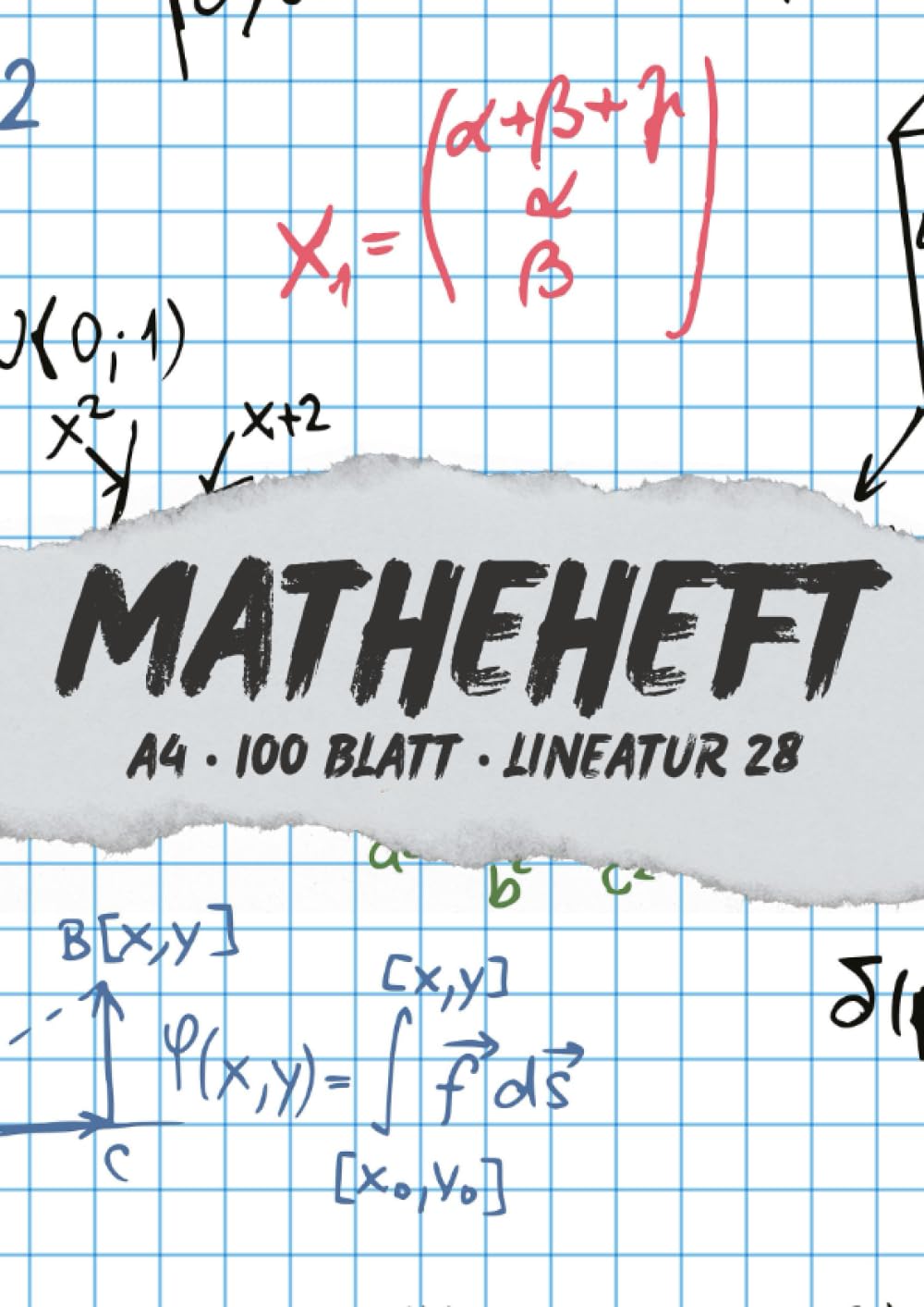 Matheheft A4: Lineatur 28 | kariert mit Doppelrand | 5x5 mm | 100 ...