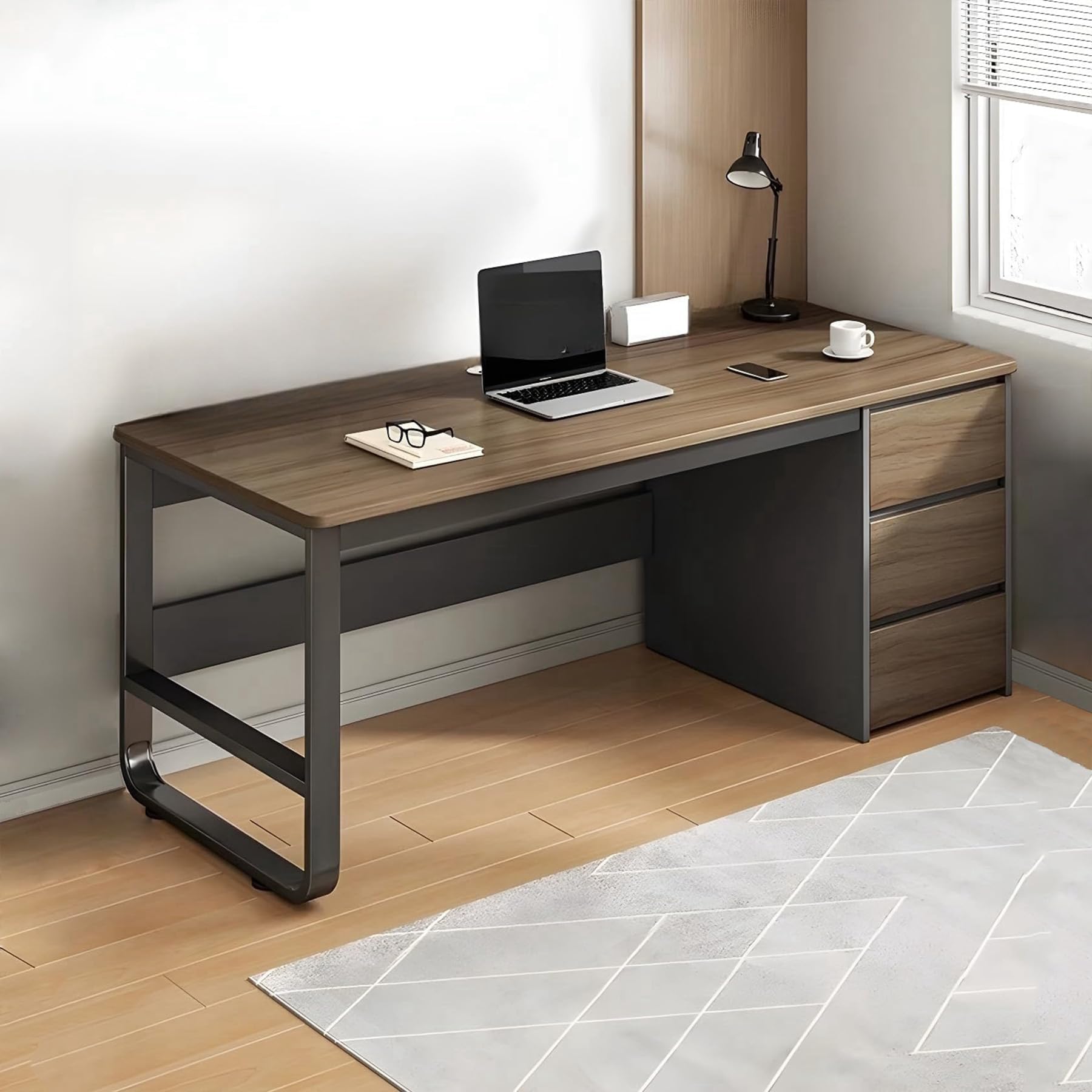 Escritorio de Oficina Simple y Resistente, Espacioso Escritorio para ...