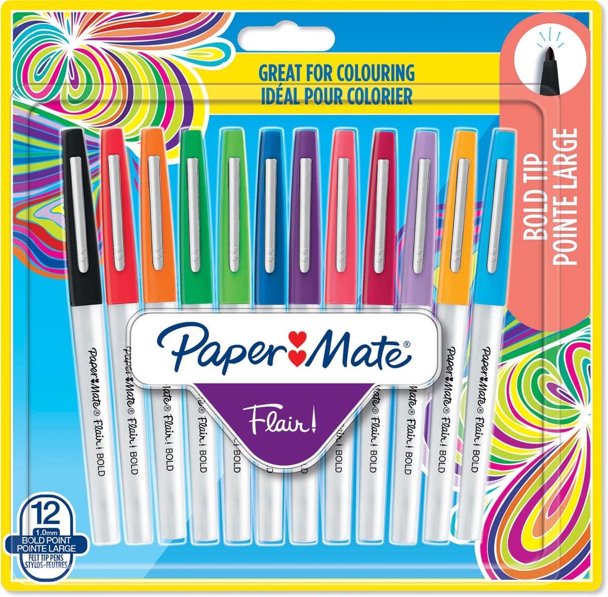 Paper Mate 1 x 12 Flair Felt Tip Pens Carnival Wonder M : Amazon.co.uk ...