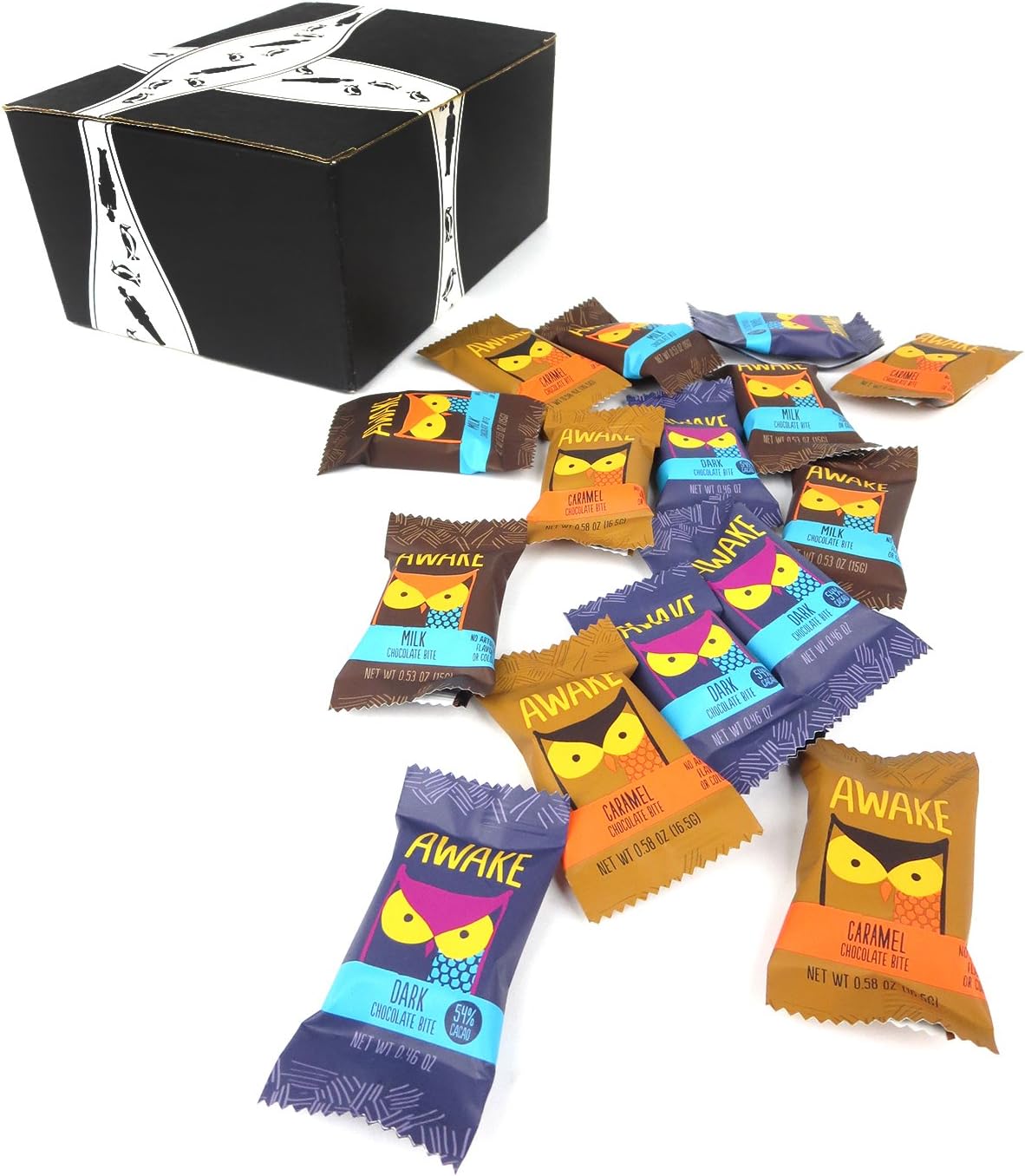 Amazon.com : AWAKE Caffeinated Chocolate Bites 3-Flavor Variety: Five ...