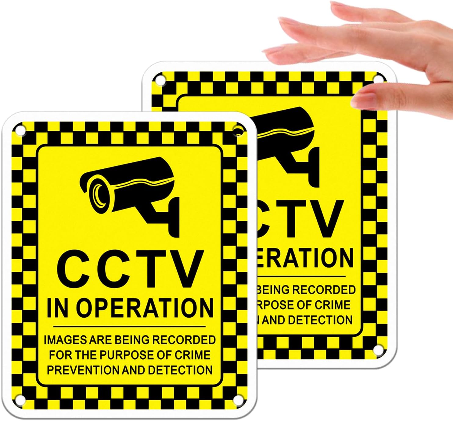 Goodvia CCTV Sign Alu Metal Sticker 4.7x3.9 Inches, CCTV Warning Signs ...