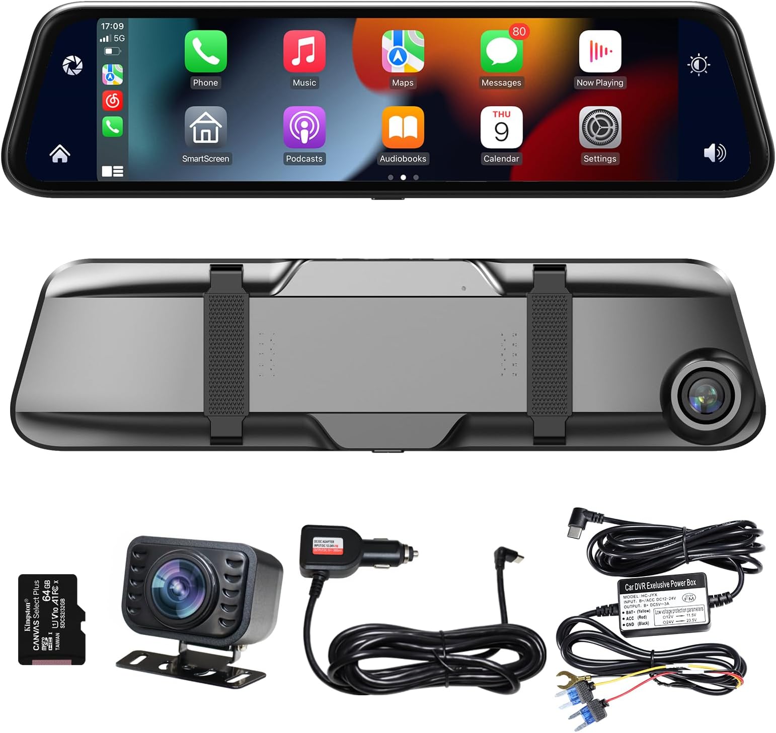 Amazon.com: 2.5K Mirror Dash Cam Backup with Carplay & Android Auto, 10 ...