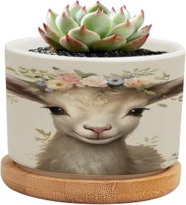 Amazon.com: Farm Animals Nursery Decor Goat Farm Horse Ceramic Planters ...