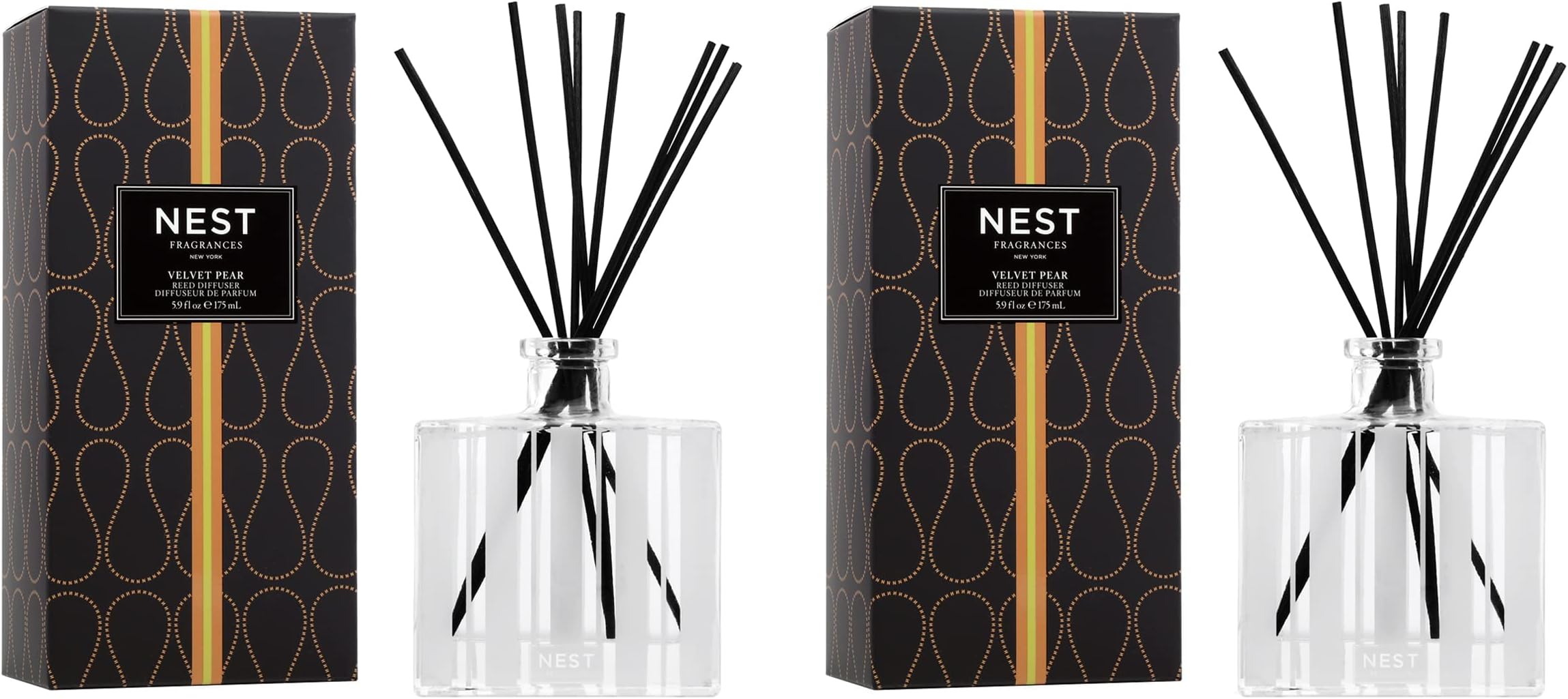 Amazon.com: NEST Fragrances Velvet Pear Reed Diffuser Duo Set, 5.9 ...