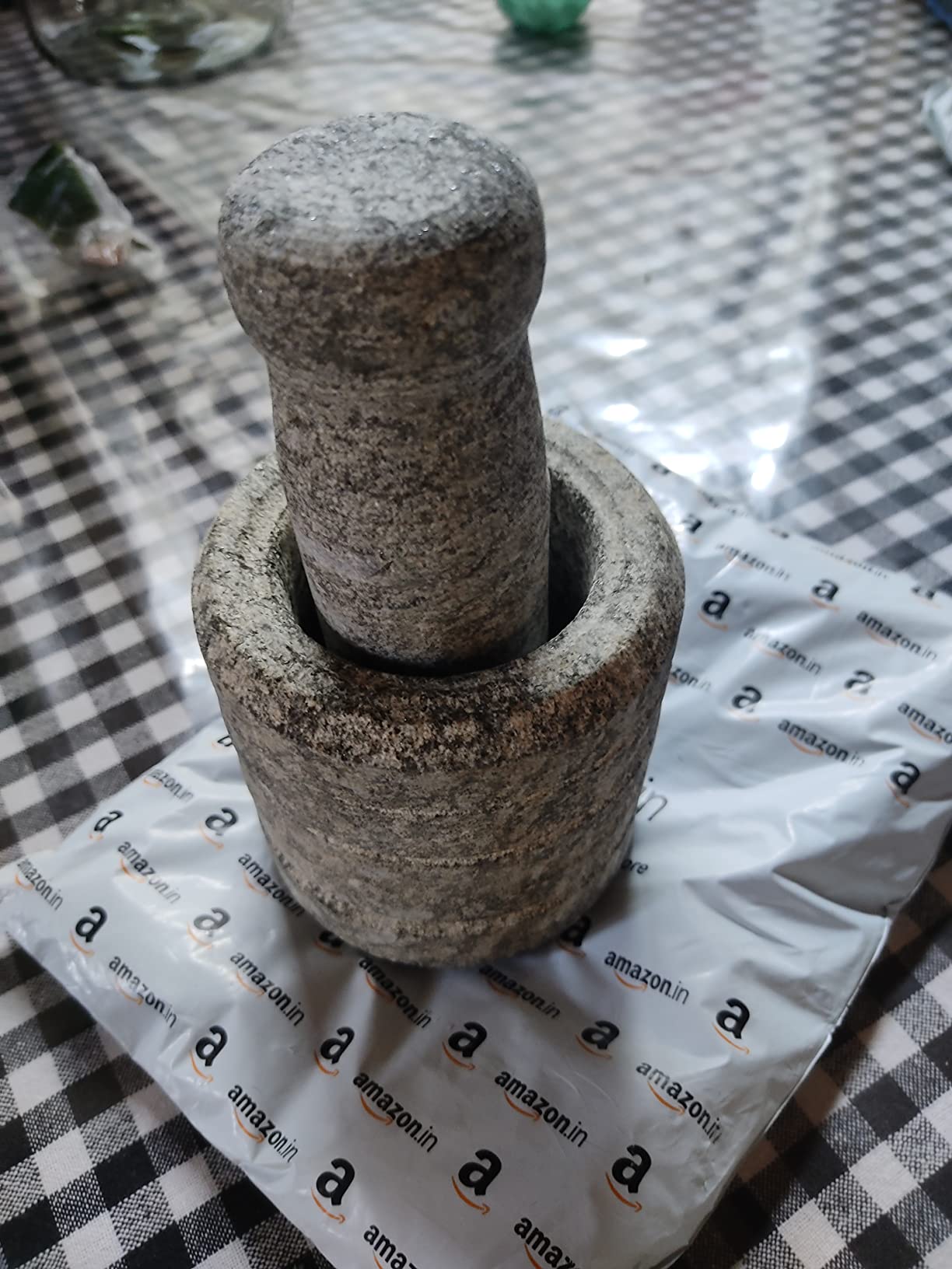 Buy TAZBI Heavy Stone Mortar and Pestle/Khal Dasta Ural Set/Khalbatta ...