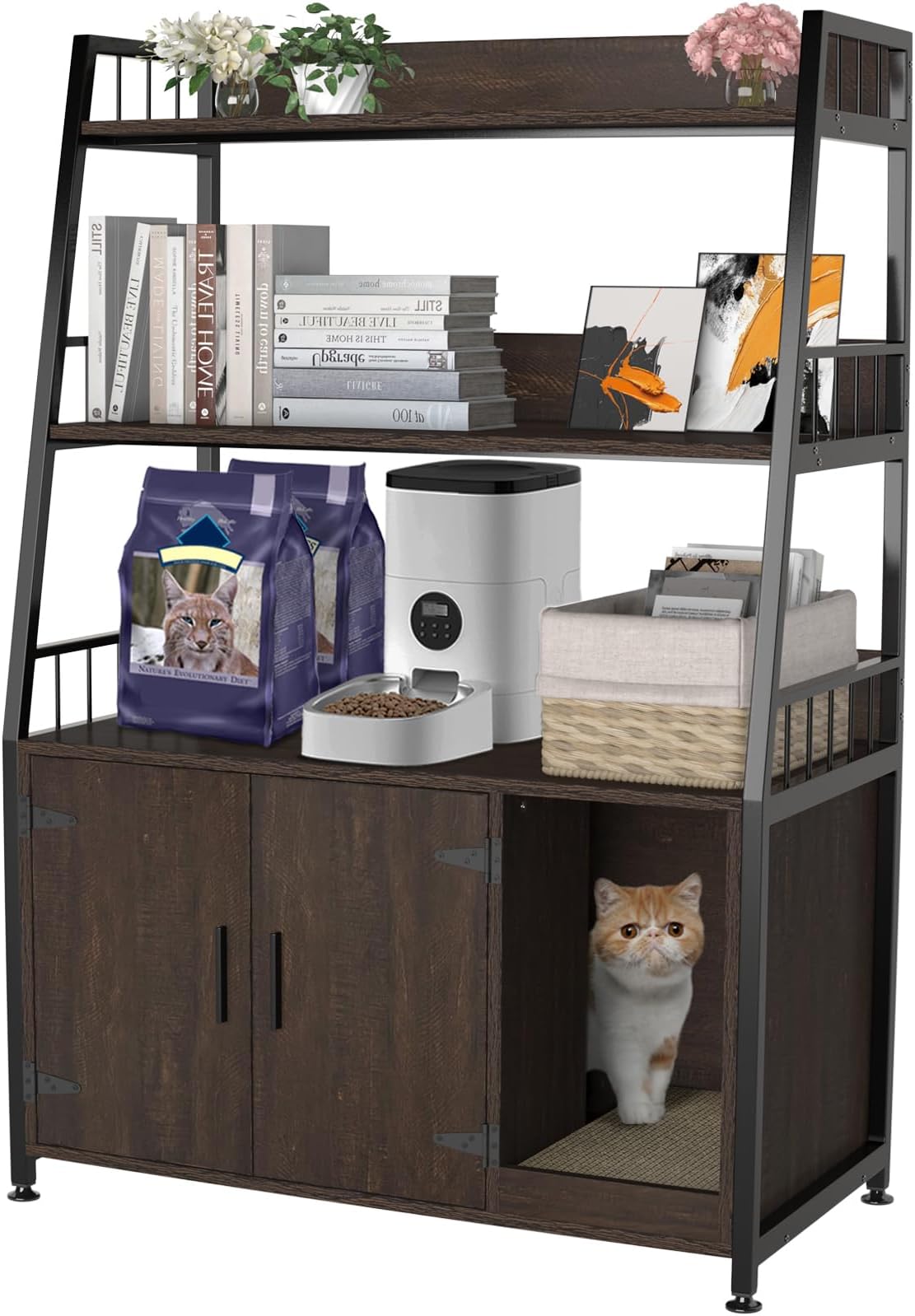 Amazon.com: GDLF Large Hidden Cat Litter Box Enclosure Furniture with ...