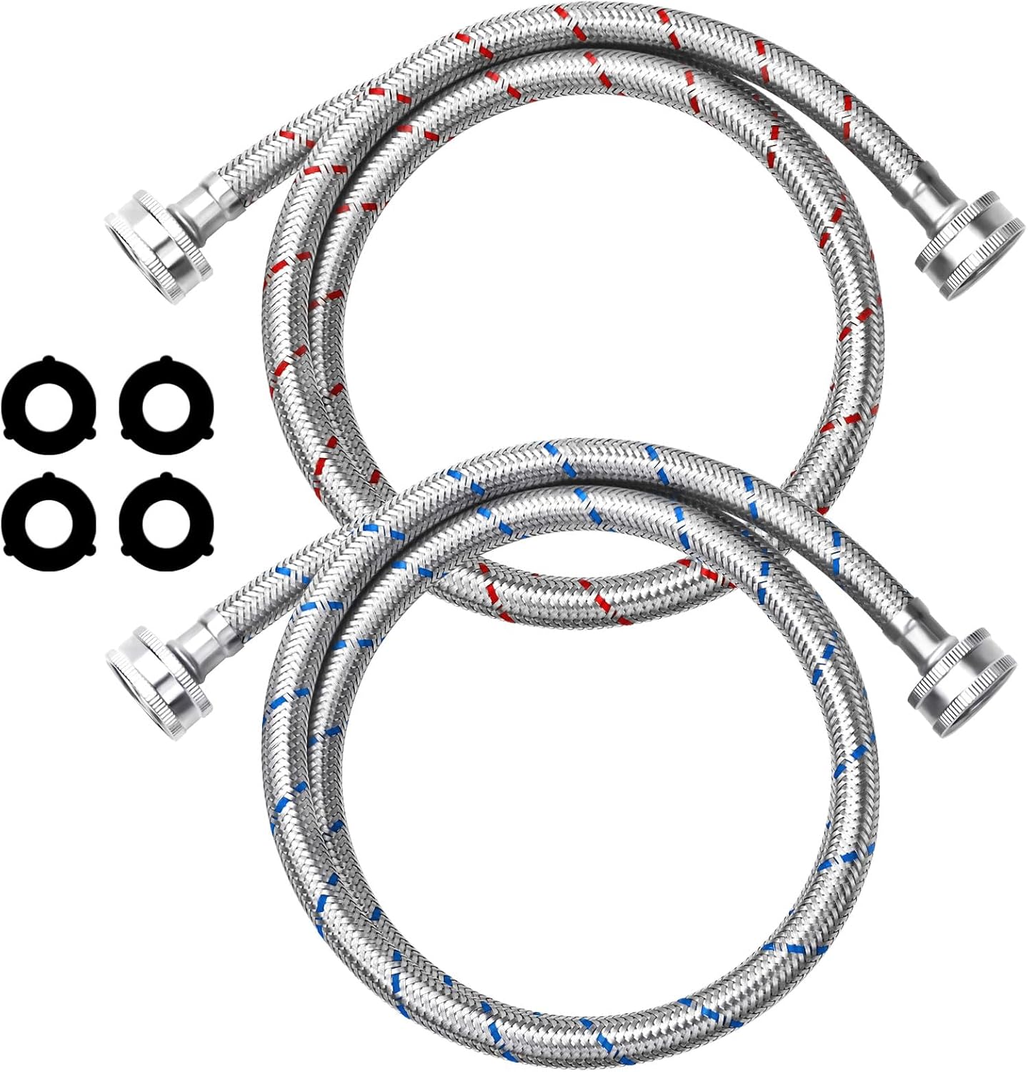 4Ft Stainless Steel Washing Machine Hose by Puxyblue for All Washers ...