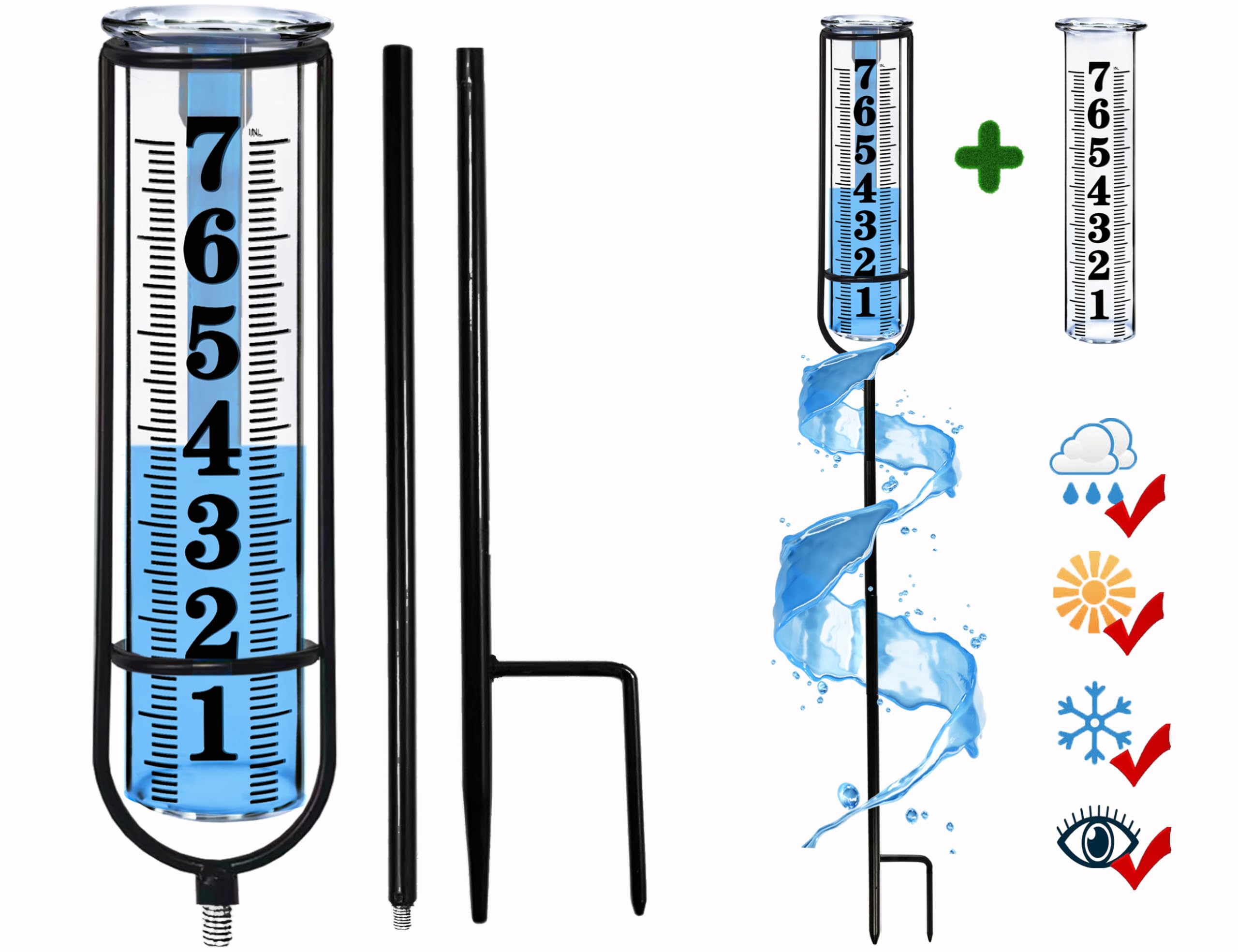 Snapklik.com : Rain Gauge Upgrade, Freeze Proof Rain Gauge Outdoor Best ...